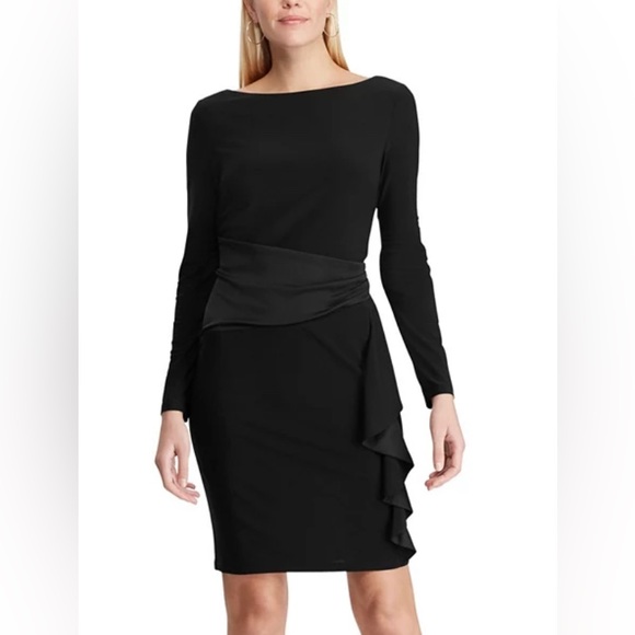 Chaps | Dresses | Chaps Black Mini Body Con Dress | Poshmark